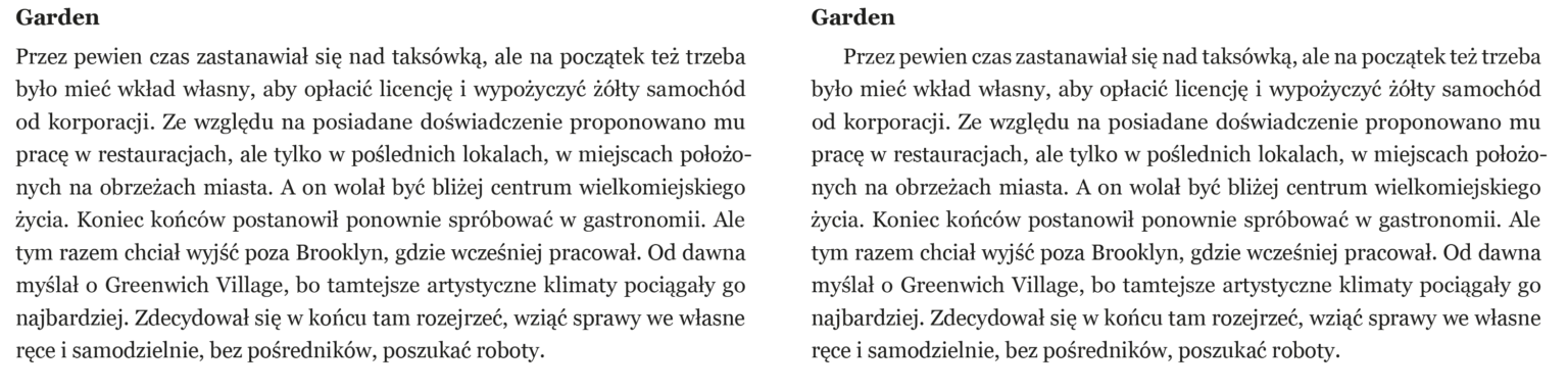 Skład tekstu akapity - DTP i Typografia